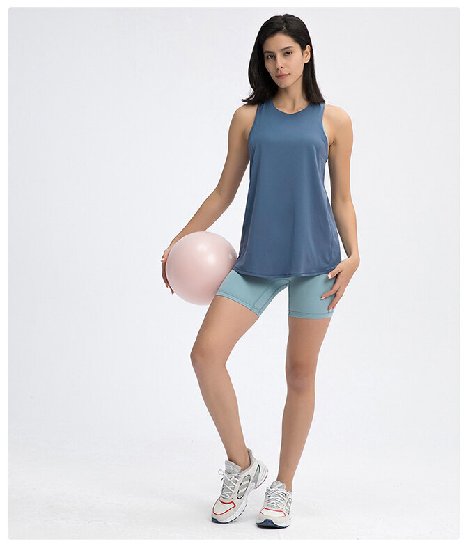 Sleeveless Workout Shirts Womens Tie Up Gym Tank Top